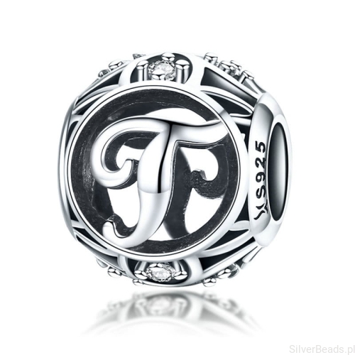 Literka T alfabet charms koralik srebro 925 - cena - Sklep internetowy ...